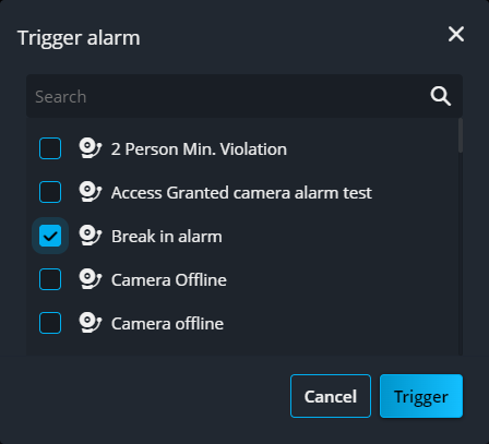 Triggering alarms